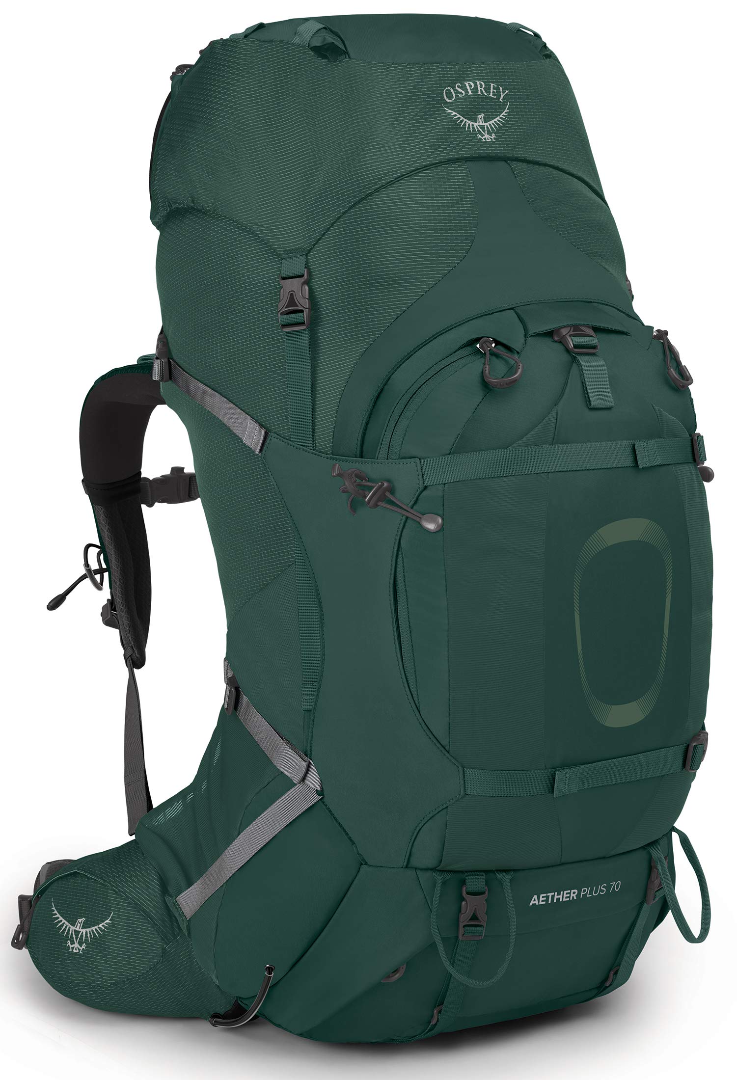 Osprey Aether Plus 70L Men's Backpacking Backpack, Axo Green, S/M