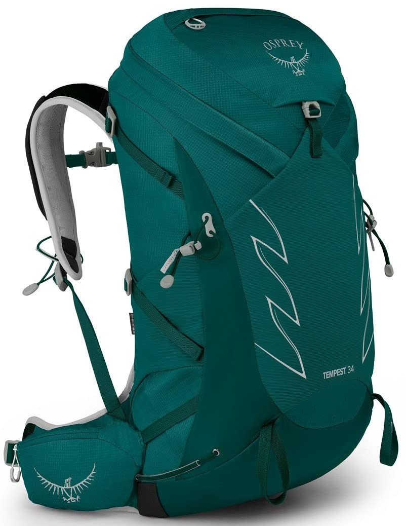 Osprey Tempest 34L Women's Hiking Backpack with Hipbelt, Jasper Green, Medium/Large