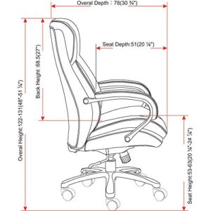 Lorell Big & Tall Chair, 48" x 28.5" x 30.8", Black