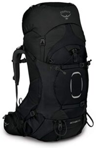 osprey aether 65l men's backpacking backpack, black, l/xl