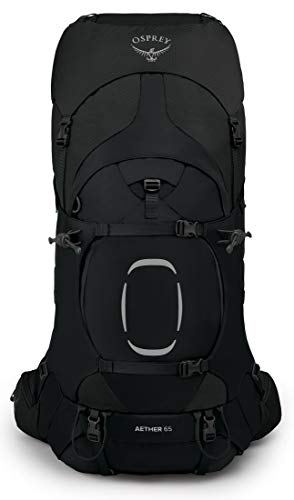 Osprey Aether 65L Men's Backpacking Backpack, Black, L/XL