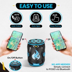 megacom DuoMon Egg for 2 Accounts Compatible for Pokemon Go Plus - One Touch Reconnection, Auto Catch, Spin, Speedy Upgrade to Earn Candy, XP & Stardust, Keep Connecting in The Background (Black)