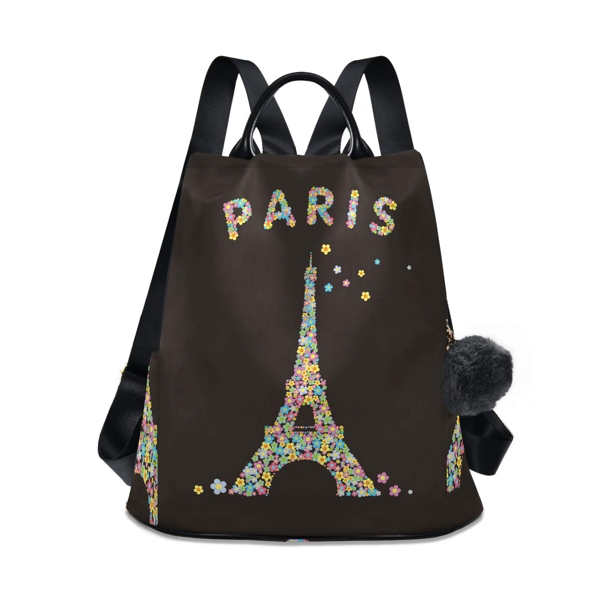 ALAZA Eiffel Tower Flowers Backpack for Daily Shopping Travel