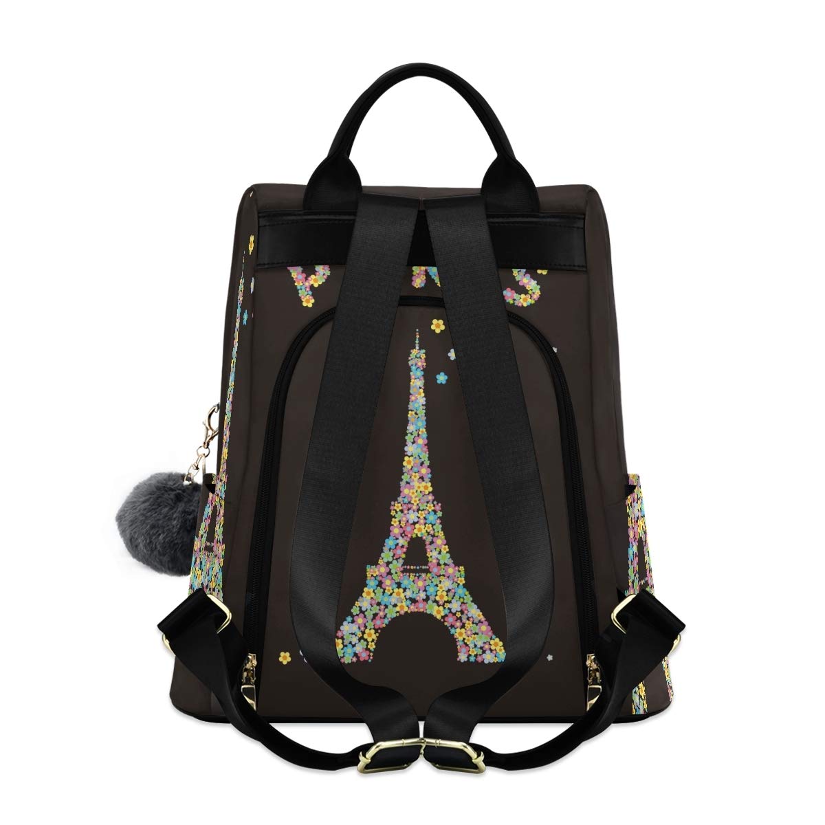 ALAZA Eiffel Tower Flowers Backpack for Daily Shopping Travel