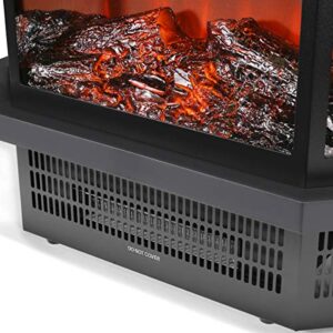 XtremepowerUS 3D 1500W Vintage Electric Standing Fireplace Stove Heater Dancing Flame Log Stove Firebox