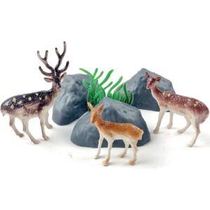 13 Pcs Tree Deer Figurines Forest Woodland Theme Cake Topper Tree Deer Cake Decorations for Christmas Cake Topper Decoration