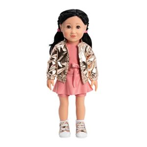 adora amazon exclusive amazing girls collection, 18” realistic doll with changeable outfit and movable soft body, birthday gift for kids and toddlers ages 6+ - athletic lily