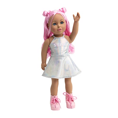 ADORA Amazon Exclusive Amazing Girls Collection, 18” Realistic Doll with Changeable Outfit and Movable Soft Body, Birthday Gift for Kids and Toddlers Ages 6+ - Amazing Girl Star