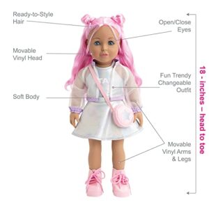 ADORA Amazon Exclusive Amazing Girls Collection, 18” Realistic Doll with Changeable Outfit and Movable Soft Body, Birthday Gift for Kids and Toddlers Ages 6+ - Amazing Girl Star