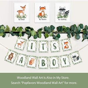 Woodland Baby Shower Banner, Forest Animals Creatures It's A Boy Bunting Banner for Woodland Baby Shower Decorations