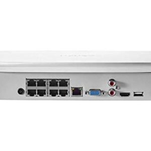 Lorex 4K Ultra HD 8-Channel Fusion Series PoE Network Video Recorder with 2TB Storage, Smart Motion Detection and Smart Home Compatibility