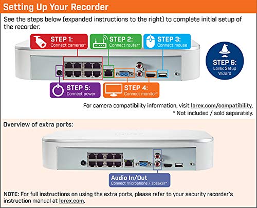 Lorex 4K Ultra HD 8-Channel Fusion Series PoE Network Video Recorder with 2TB Storage, Smart Motion Detection and Smart Home Compatibility