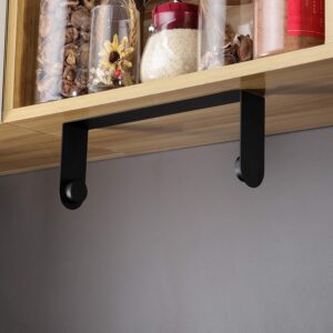 YIGII Black Paper Towel Holder Wall Mount - Under Cabinet Self Adhesive Paper Towel Rack for Kitchen, SUS-304 Stainless Steel