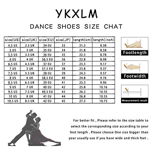 YKXLM Closed Toe Ballroom Dance Shoes Women Low Heel Modern Character Shoes,DY302-S,Leopard+Gold-5.5,US 7.5