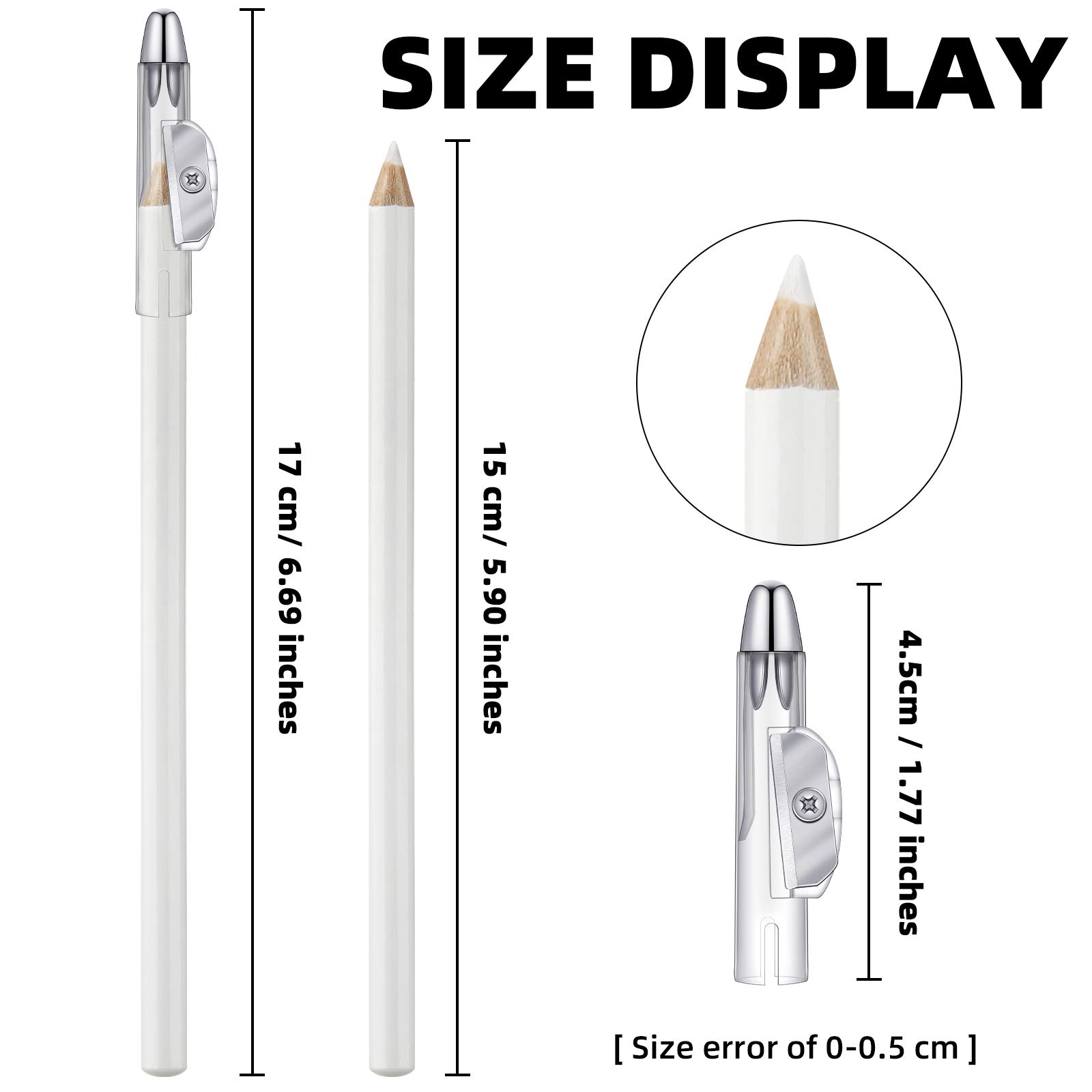 2 Pieces Eyeliner Pencils 2-In-1 Eye Liner Pencil with Built-in Sharpener Soft Strokes Eye Liner Pen Eyeshadow Eye Silkworm Brighten Pencil Makeup Tool Valentine s Day Christmas Giving (White)