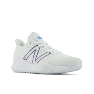 New Balance Women's Fresh Foam X Lav V2 Hard Court Tennis Shoe, White/Laser Blue, 8.5