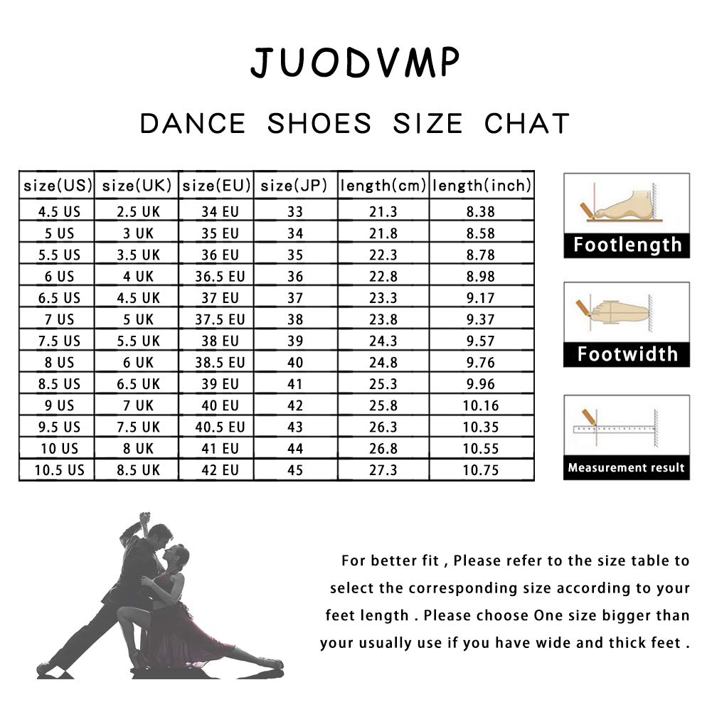 JUODVMP Women's T-Strap Dance Heels Glitter Salsa Ballroom Shoes Low Heel,DY309-Suede Sole,Black-5.5,US 8.5