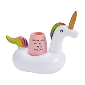 mud pie silicone wine floaty, approx 4 1/2" x 3 1/2" | cup 16 oz, unicorn