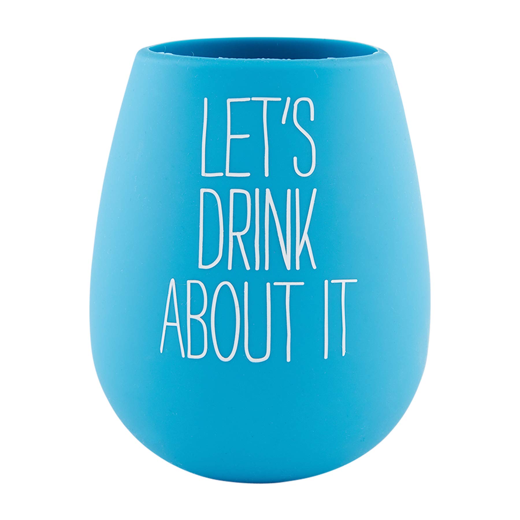 Mud Pie Beach Silicone Wine Glass, 16 oz, Let's Drink