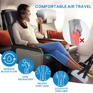 TIPKITS Airplane Footrest with Comfortable No Clashing Base, Portable Travel Foot Rest Made with Premium Memory Foam, Airplane Travel Accessories to Reduce Swelling and Soreness, Gifts for Travelers