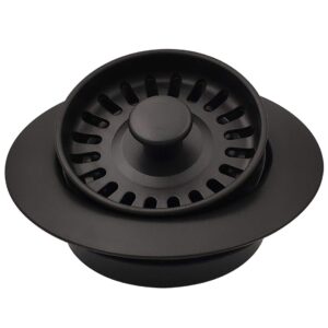 gzila garbage disposal strainer and stopper with decorative disposal flange in black, fit 3.5 inch standard drain hole