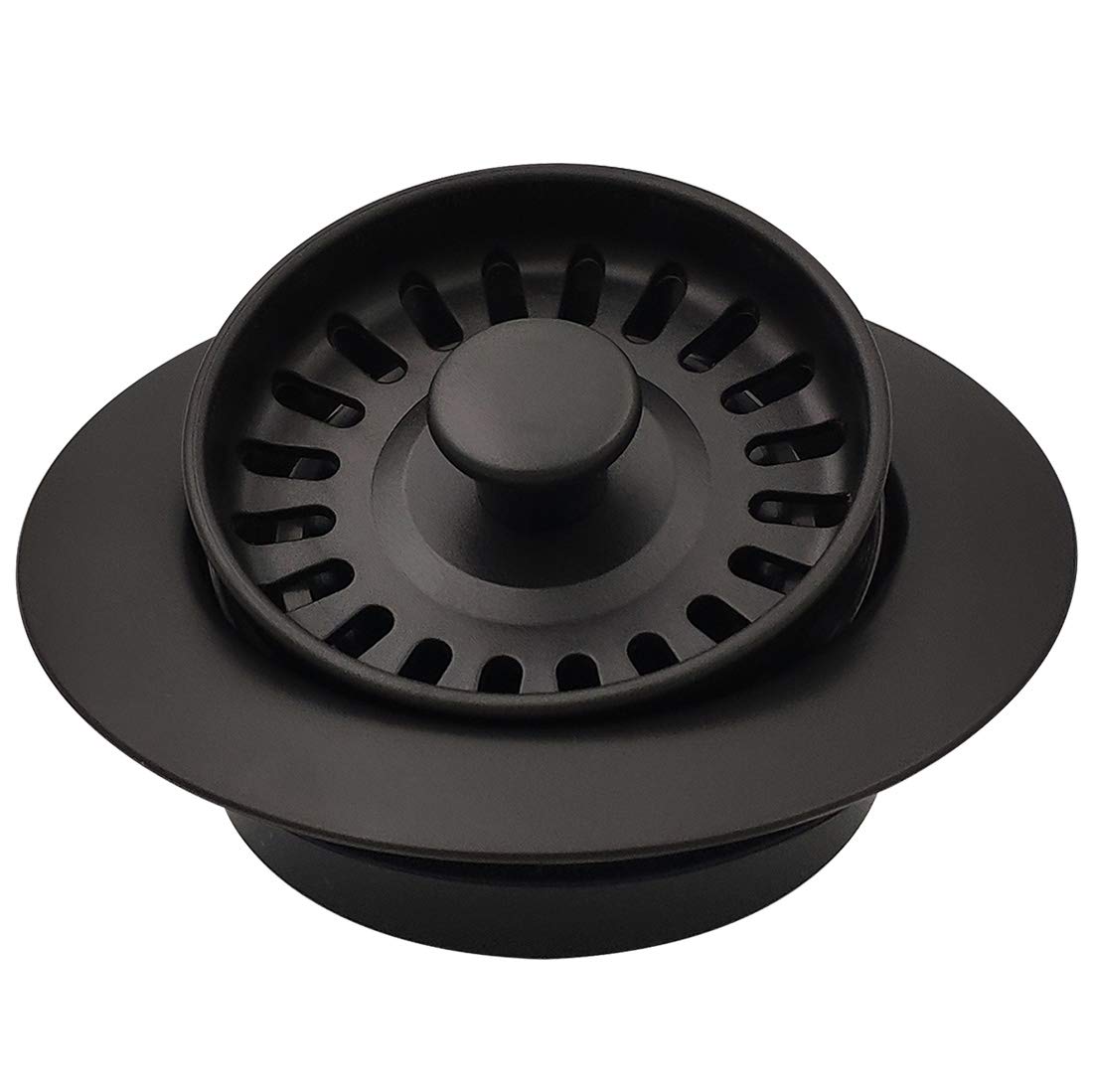 GZILA Garbage Disposal Strainer and Stopper with Decorative Disposal Flange in Black, Fit 3.5 Inch Standard Drain Hole