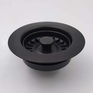 GZILA Garbage Disposal Strainer and Stopper with Decorative Disposal Flange in Black, Fit 3.5 Inch Standard Drain Hole