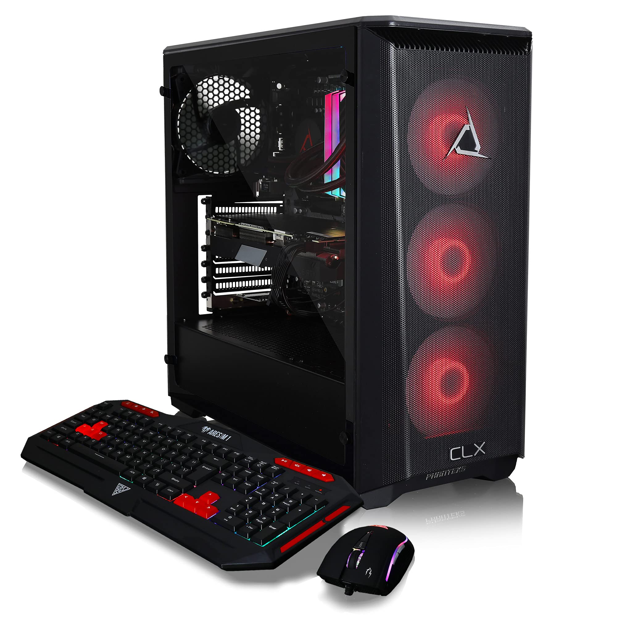 CLX Set VR-Ready Gaming Desktop - Liquid Cooled Intel Core i9 10900KF 3.7Ghz 10-Core Processor, 32GB DDR4 Memory, GeForce RTX 3070 8GB GDDR6 Graphics, 960GB SSD, 4TB HDD, WiFi, Windows 11 Home 64-bit,Black