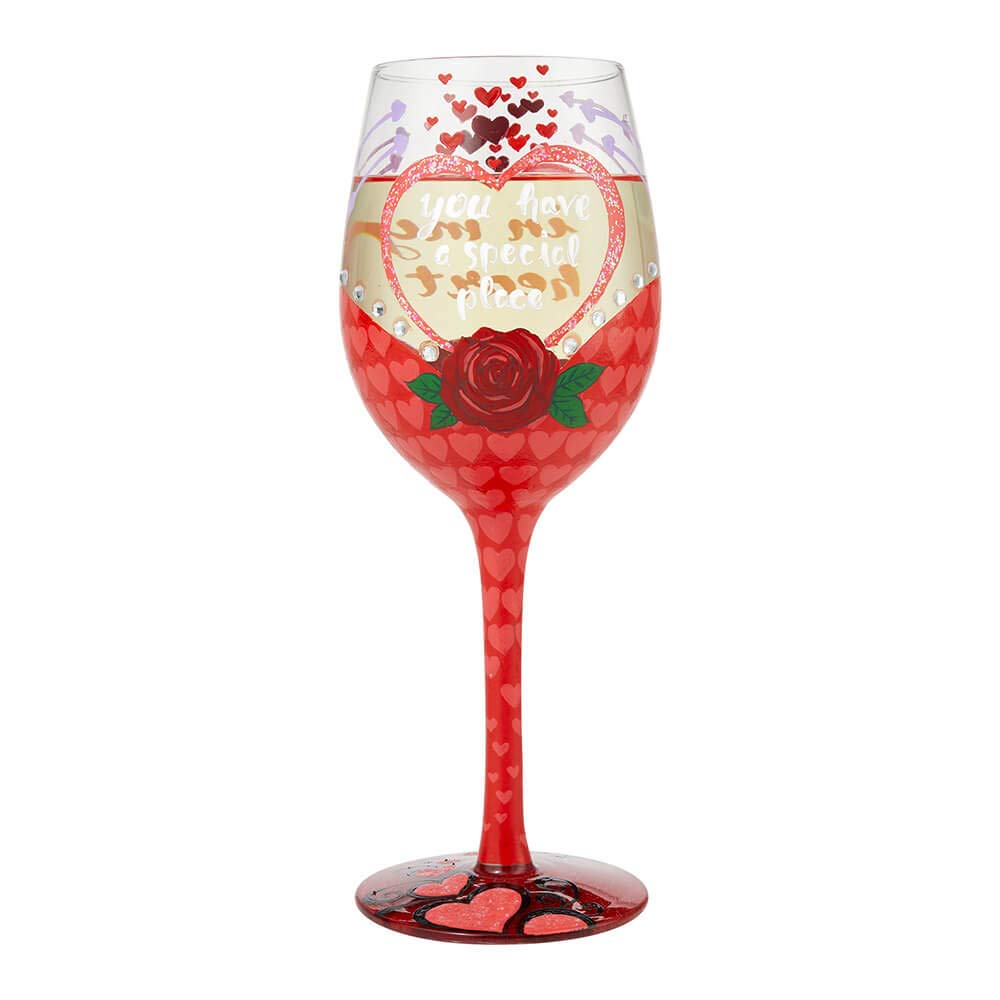 Enesco Designs by Lolita Special Place Hand-Painted Artisan Wine Glass, 15 Ounce, Multicolor