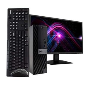 dell optiplex 7050 desktop computer pc, intel quad-core i5, 1tb hdd storage, 8gb ddr4 ram, windows 10 pro, dvd, wifi, 24in monitor, wireless keyboard and mouse (renewed)