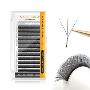 nagaraku w eyelash extension 3d volume premade fan 0.07mm c curl 8-12mm mix faux mink matte black cluster easy fanning yy eye lashes