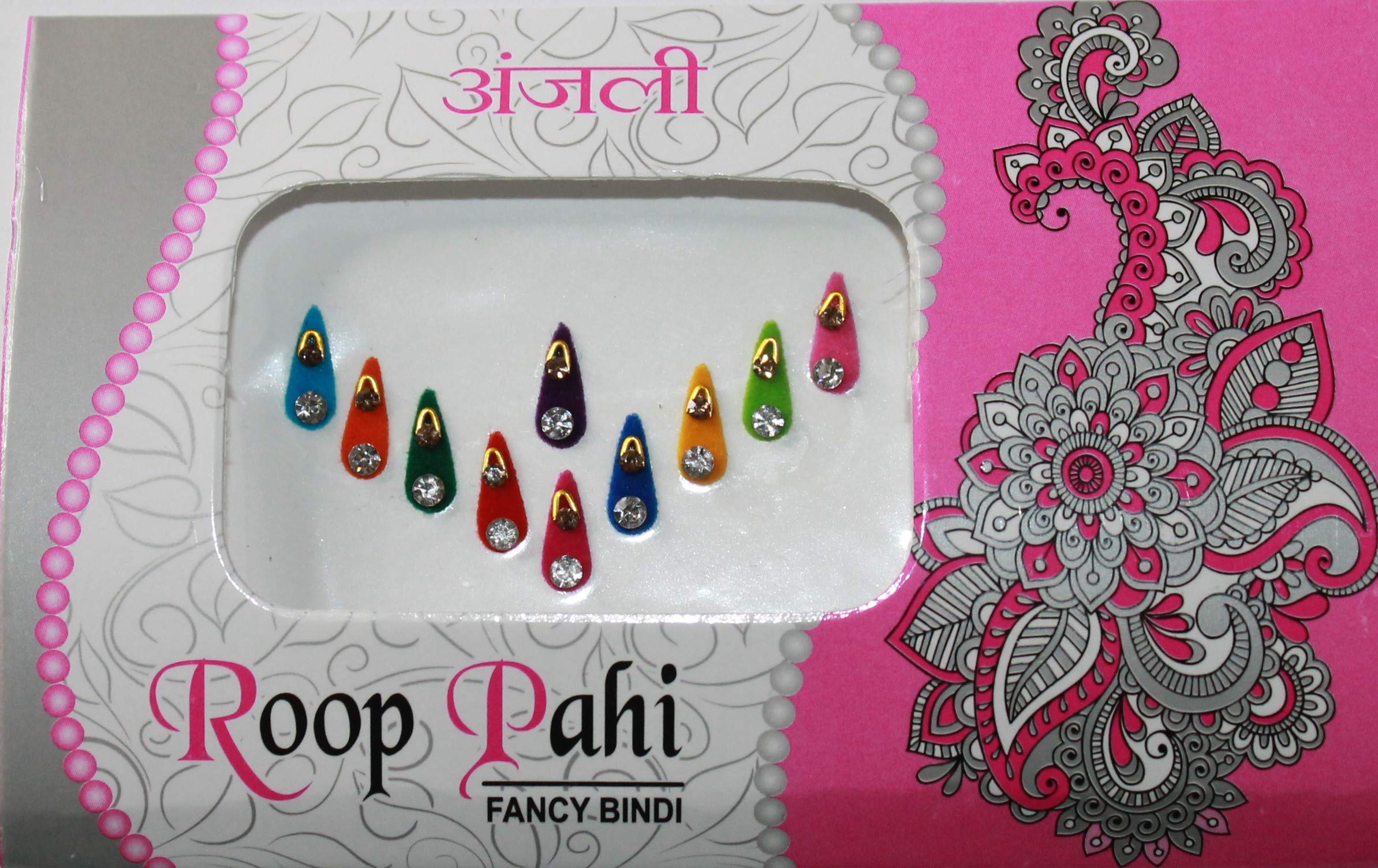 IS4A 10 Pack Bindi for Women, Bindi Jewelry Forehead, Indian Bindi, Bindi Face Jewels Multicolored Face Bindi Stickers