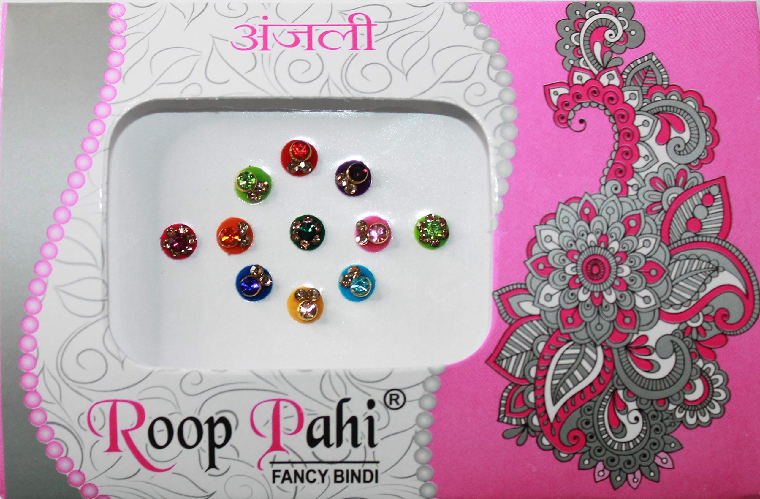 IS4A 10 Pack Bindi for Women, Bindi Jewelry Forehead, Indian Bindi, Bindi Face Jewels Multicolored Face Bindi Stickers