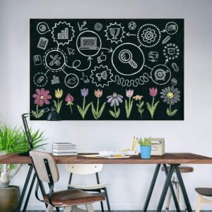 3 Rolls Black Chalkboard Contact Paper - 17" x 78.7" Extra Large Adhesive Blackboard Wallpaper Wall Decal Sticker