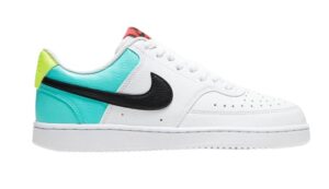 nike women's court vision low sneaker, white/multi, 9 regular us