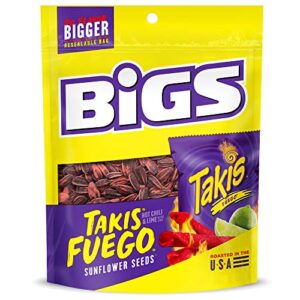 bigs takis fuego sunflower seeds, hot chili lime flavor, keto friendly snack, 5.35 oz. (pack of 8)