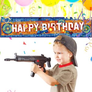 Dart Battle Party Banner Happy Birthday Party Banner Supplies Dart Party Favors Dart Party Decorations