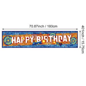 Dart Battle Party Banner Happy Birthday Party Banner Supplies Dart Party Favors Dart Party Decorations