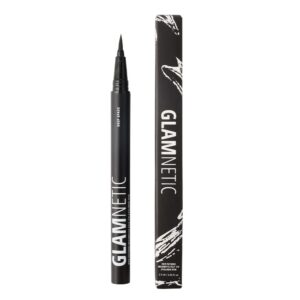 glamnetic felt tip magnetic eyeliner - deep space | soo future! black waterproof liquid liner, all-day hold for magnetic eyelashes, sweatproof, paraben-free