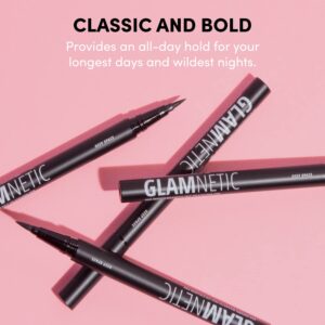 Glamnetic Felt Tip Magnetic Eyeliner - Deep Space | Soo Future! Black Waterproof Liquid Liner, All-Day Hold for Magnetic Eyelashes, Sweatproof, Paraben-Free