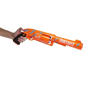 NERF Fortnite 6-SH Dart Blaster - Camo Pulse Wrap, Hammer Action Priming, 6-Dart Rotating Drum, Includes 6 Official Elite Darts