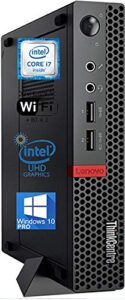 lenovo thinkcentre m910q tiny desktop computer, intel core i7-6700t upto 3.6ghz, 32gb ram, 256gb nvme ssd, 4k 3-monitor support displayport, hdmi, ac wi-fi, bluetooth - windows 10 pro (renewed)