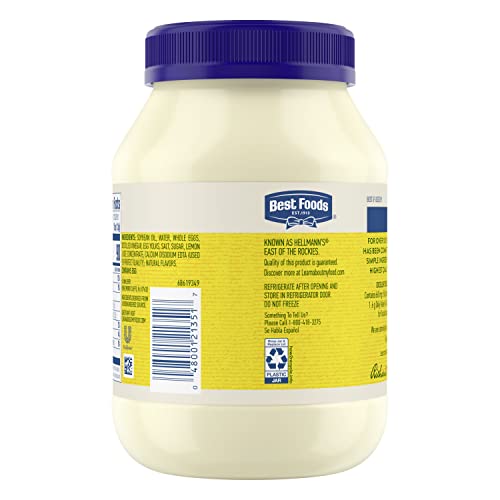 Best Foods Mayonnaise For a Creamy Condiment for Sandwiches and Simple Meals Real Mayo Gluten Free, Made With 100% Cage-Free Eggs 30 Fl Oz (Pack of 3)