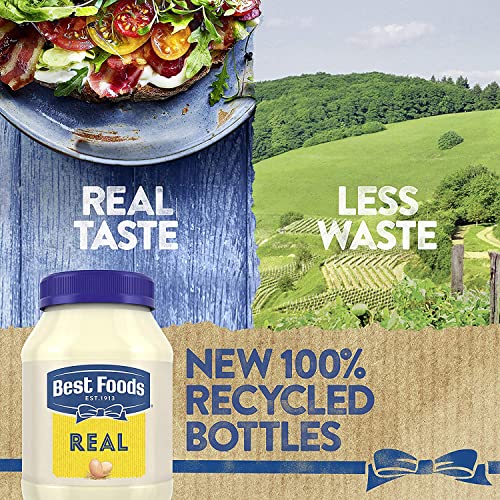 Best Foods Mayonnaise For a Creamy Condiment for Sandwiches and Simple Meals Real Mayo Gluten Free, Made With 100% Cage-Free Eggs 30 Fl Oz (Pack of 3)