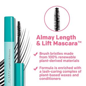 Almay Waterproof Lenghthening Mascara, Volume &, Lift, Eye Makeup, Hypoallergenic and-Fragrance Free, 030 Waterproof Black Brown, 0.24 Fl Oz