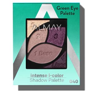 almay eyeshadow palette, longlasting eye makeup, primer enriched with antioxidant vitamin e, hypoallergenic, 040 green eyes, 0.1 oz