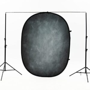 Kate Collapsible Backdrop Pop Up Photo Backdrops Grey Blue Folded Background for Portrait Photography, for Video, for Live Stream, 5x6.5ft