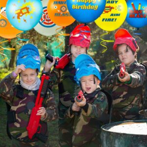 50 Pieces Dart Battle Balloons Target Party Latex Balloons Dart Battle Happy Birthday Balloons Supplies for Gun Target Birthday Party Dart Battle Party Decoration Supplies