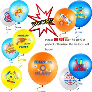 50 Pieces Dart Battle Balloons Target Party Latex Balloons Dart Battle Happy Birthday Balloons Supplies for Gun Target Birthday Party Dart Battle Party Decoration Supplies