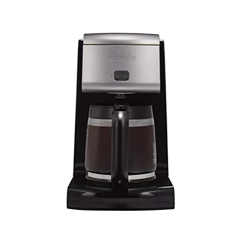 Proctor Silex FrontFill Drip Coffee Maker, 12 Cup Glass Carafe, Black and Silver (43686)